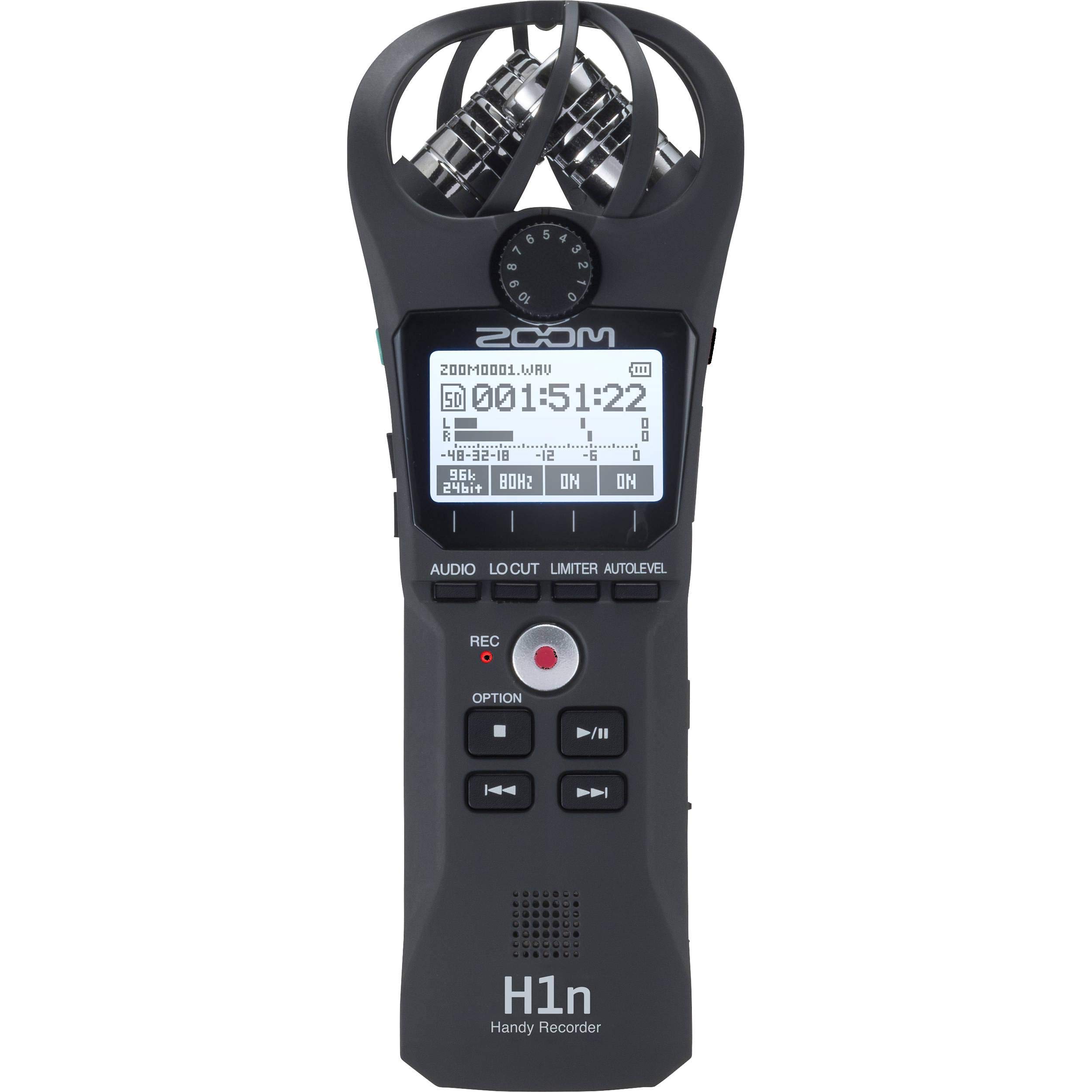 Zoom H1n Portable Recorder, Onboard Stereo Microphones, Camera Mountable, Records to SD Card, Compact, USB Microphone, Overdubbing, Dictation, For Recording Music, Audio for Video, and Interviews