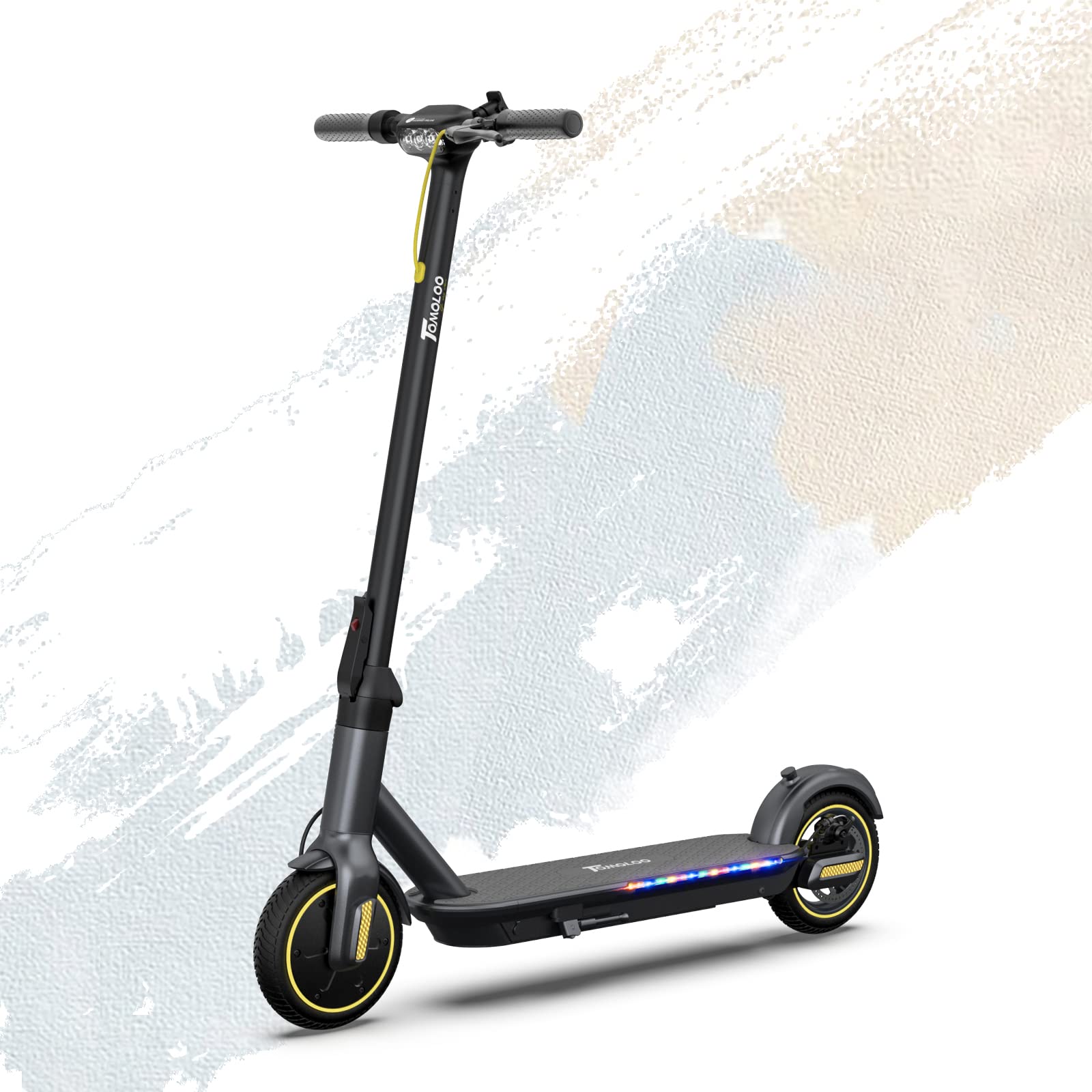 TOMOLOO Electric Scooter for Adults Commuting Electric Scooter Lightweight Folding Electric Scooters with Led Lights and UL2272 Certified(Black)