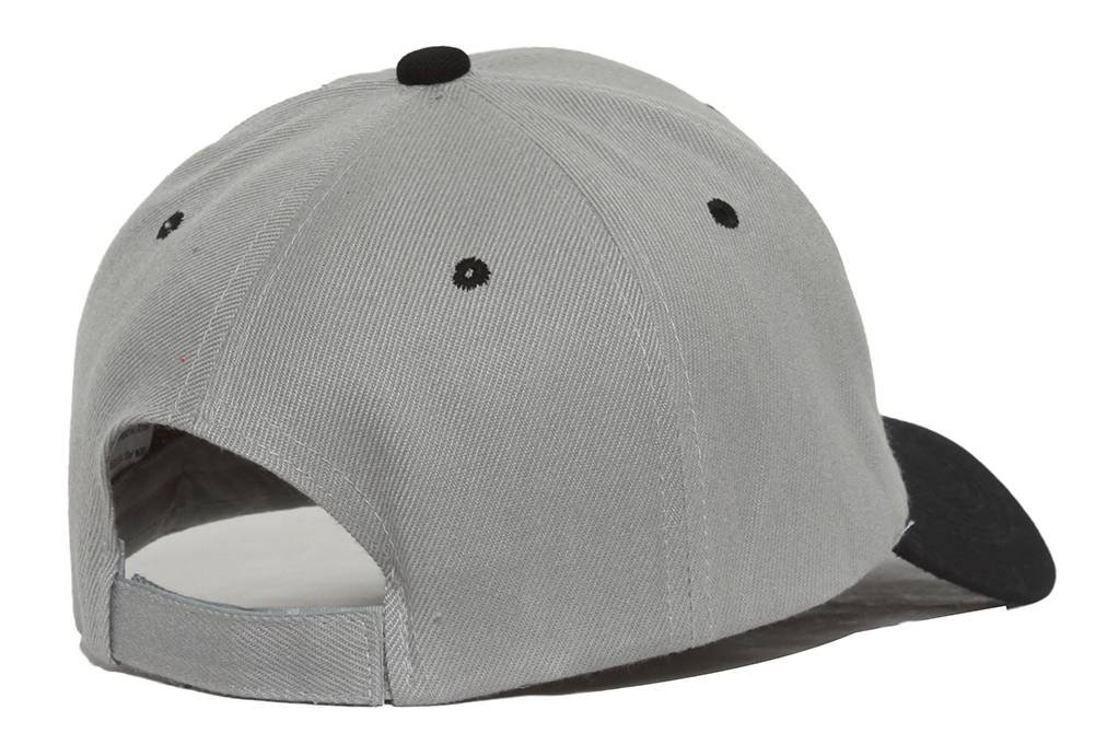 TOP HEADWEAR Two-Tone Adjustable Baseball Cap, Grey Black