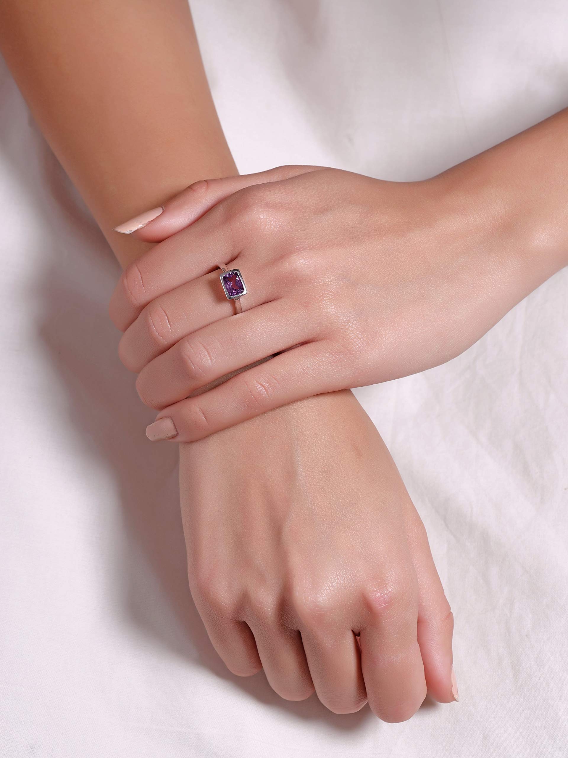 YoTreasure 1.74 Cts. Amethyst Solid 925 Sterling Silver Ring