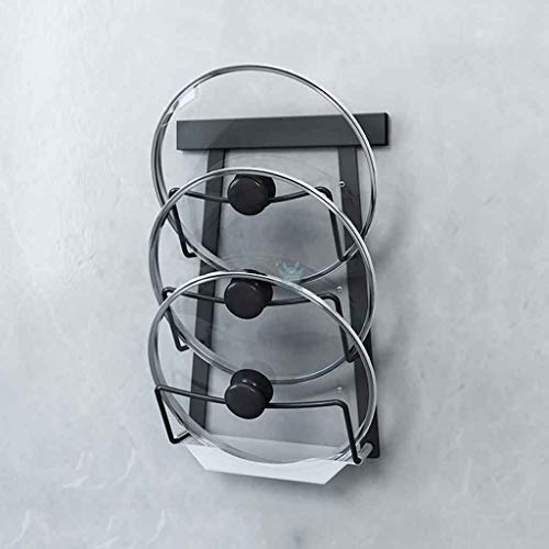 WUDILU Pot Lid Rack Wall-Mounted Pan Pot Cover Lid Rack Stand Stove Organizer Kitchen Storage Holder Rack Shelf Kitchen Accessory
