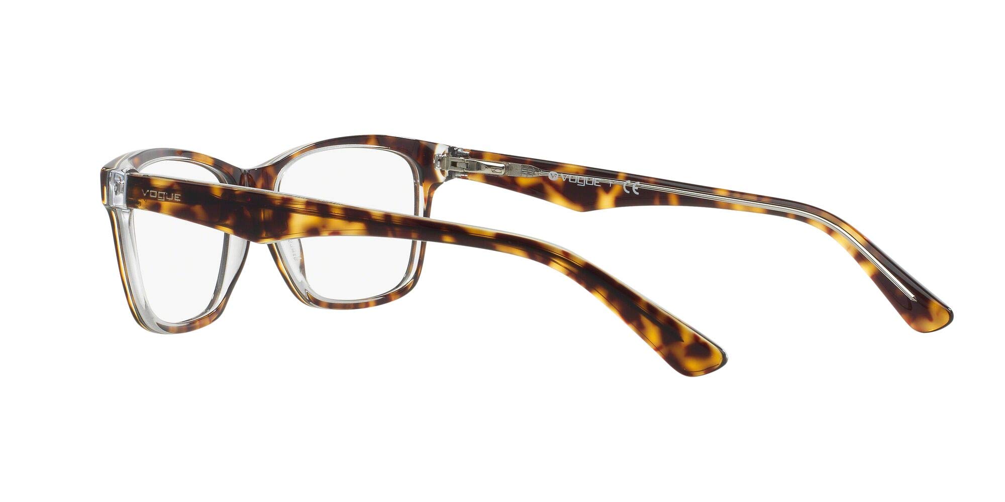 Vogue Eyewear Women's VO2787 Square Prescription Eyeglass Frames, Top Havana/Transparent/Demo Lens, 51 mm