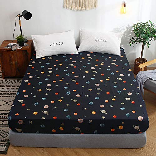 Totoro Planet Printed Full Sheet Set, 4 Piece Bed Sheets with 1 Full Fitted Sheet 1 Flat Sheet 2 Pillowcases, Soft Breathable Bed Sheets for Kids Bed