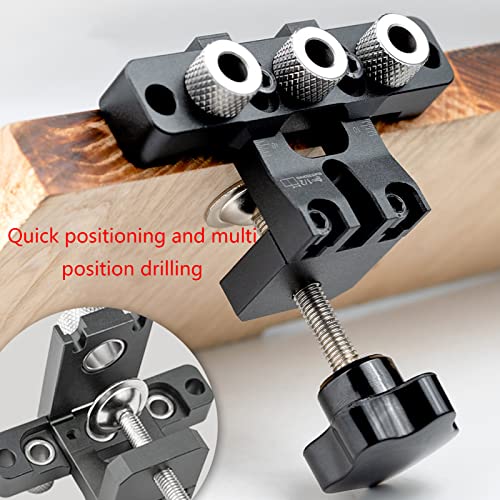 Woodworking Pocket Hole Jig 3 In 1 Adjustable Doweling Jig With 8/15mm Drill Bit Drilling Guide Locator Puncher DIY Tool Woodworking Doweling Jig Kit Vertical Pocket Hole Jig Drilling