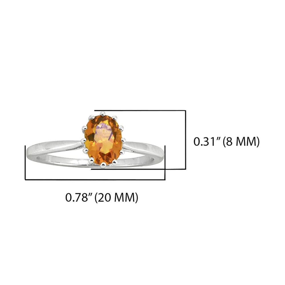 YoTreasure 1.0 ct. t.w. Citrine Dainty Ring in .925 Sterling Silver