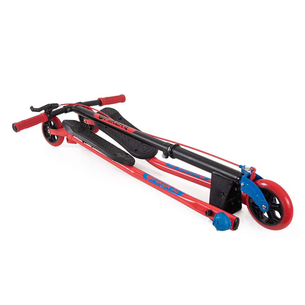 Yvolution Y Fliker Air A3 Scooter 3 Wheels Foldale Wiggle Scooter Self-Propelling Drifting Scooter for Boys and Girls Age 7+ Years (Red), Medium