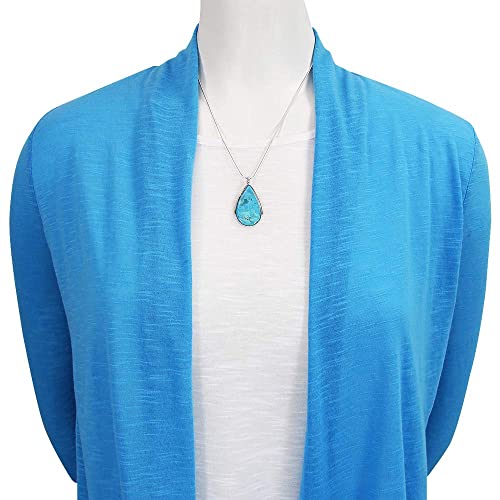 Turquoise Necklace Pendant & Earrings Set Genuine Turquoise 20" Necklace (Turquoise)