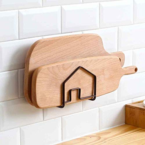WUDILU Multi-Cell Wall-Mounted Cutting Board Rack Metal Drying Pan Pot Rack Cover Lid Rest Stand Spoon Holder Kitchen Tool (Color : OneColor)