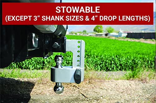 Weigh Safe Adjustable Trailer Hitch Ball Mount - 8" Adjustable Drop Hitch for 2.5" Receiver - Premium Heavy Duty Aluminum Trailer Tow Hitch w/Chrome Plated Tow Balls (2" & 2 5/16") - 18,500 GTW