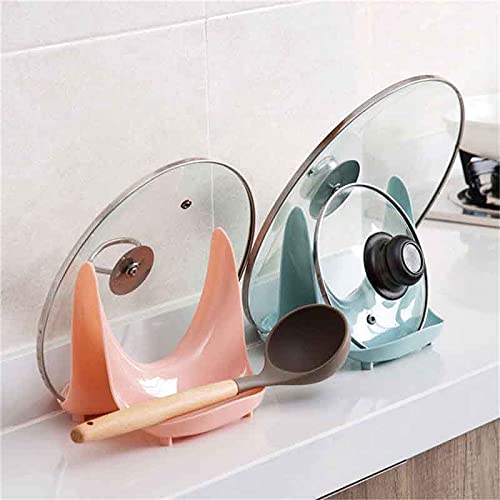 WUDILU Multifunction Organizer Rack Spoon Rest Pot Pan Lid Rack Stand Kitchen Holder Tool Kitchen Utensil Pot Holders Pan Cover Holder (Color : Gray)