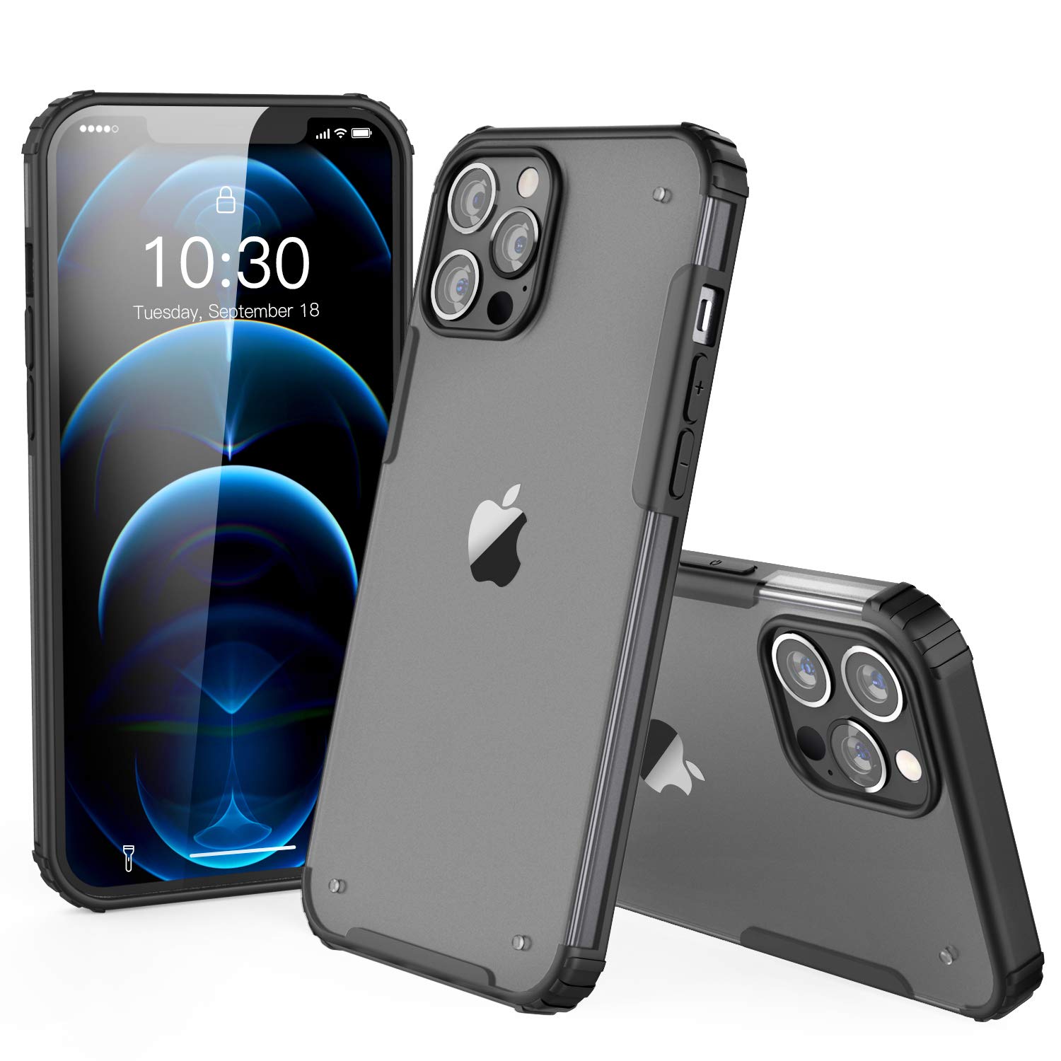 ZILLKO iPhone 12 Pro Max Case - Military Grade Drop Protection, Shockproof Armor, Slim & Lightweight Design, 6.7" Screen (Black)
