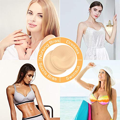 TopBine Round Yoga Bra pad Sports Bra Inserts Pads (A/B Beige)