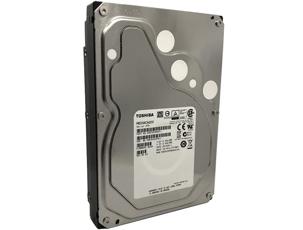 TOSHIBA MG03ACA200 2TB 7200 RPM 64MB Cache SATA 6.0Gb/s 3.5" Enterprise Hard Drive Bare Drive