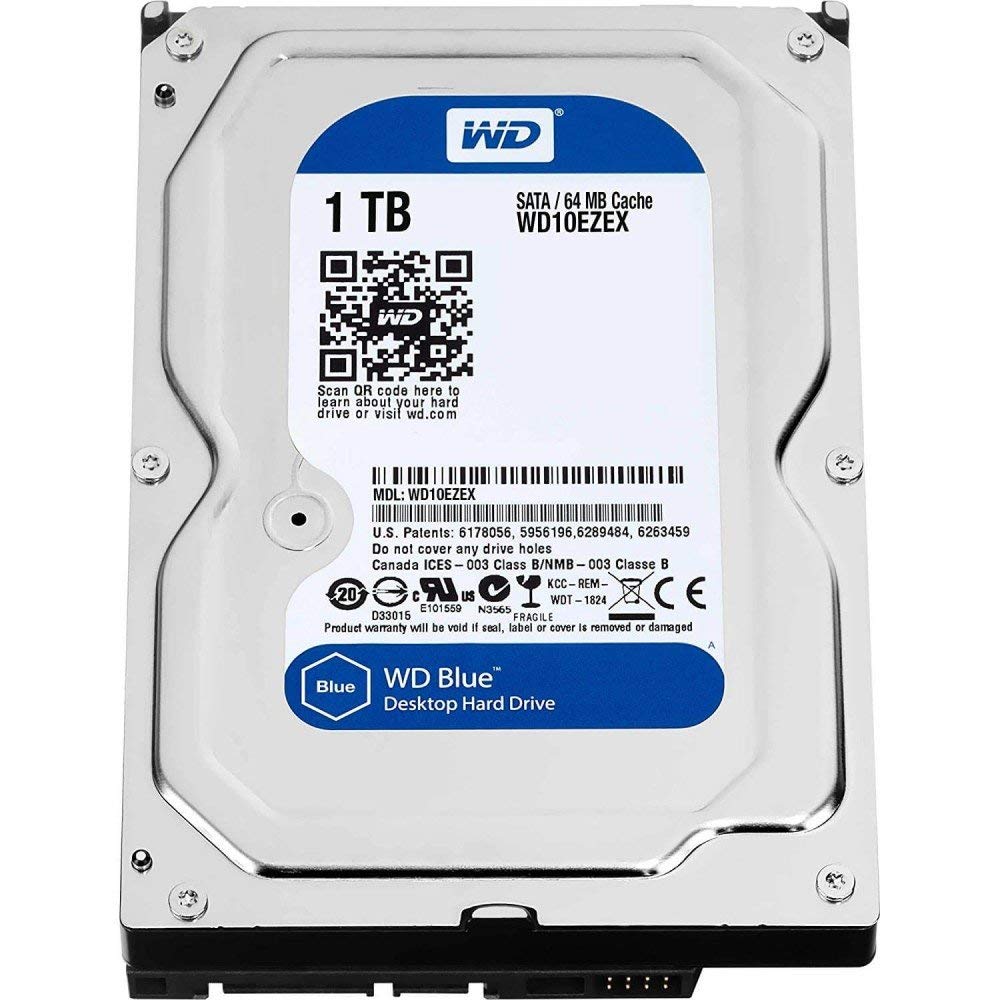 Western Digital Blue WD10EZEX 1TB 3.5 inches SATA 7200RPM 64MB Hard Drive Internal (Renewed)