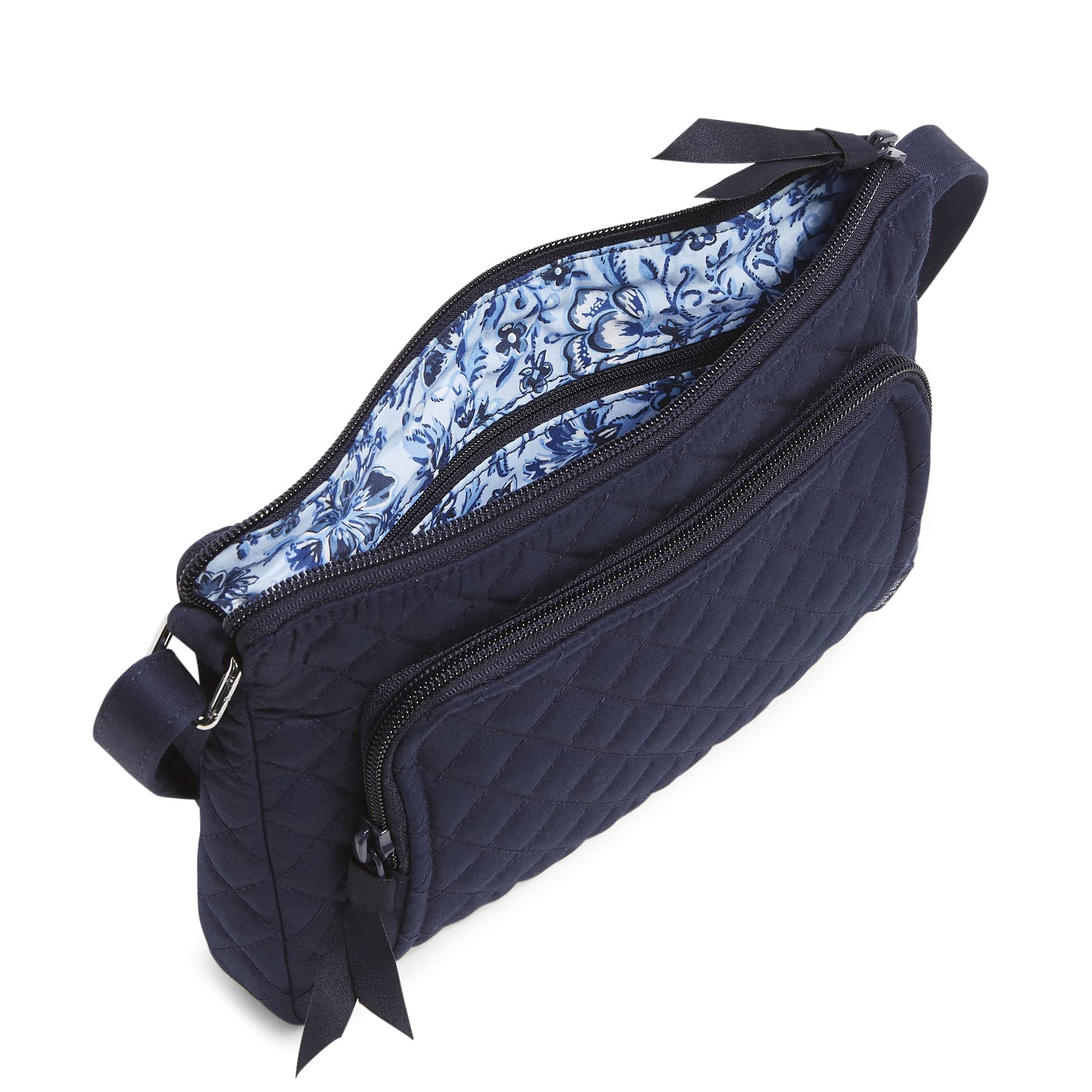 Vera Bradley Women's Cotton Little Hipster Crossbody Purse With RFID Protection, True Navy, One Size
