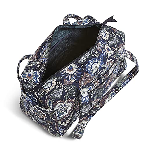 Vera Bradley Women's Cotton Small Travel Duffel Bag, Java Navy Camo - Recycled Cotton, One Size