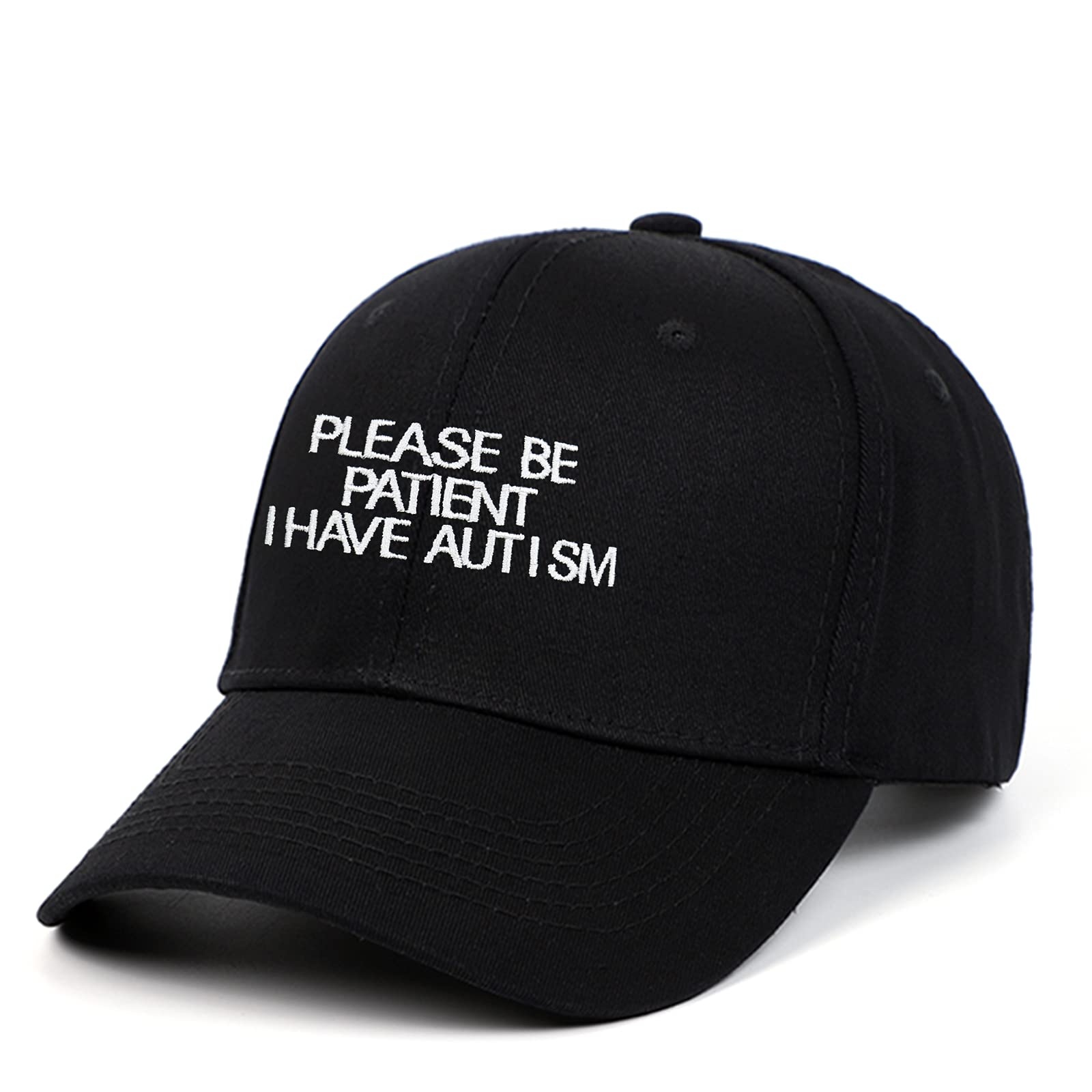YUNXIBASECAP Cotton Unisex Please Be Patient I Have Autism Baseball Cap,Adjustable Dad Hat Black
