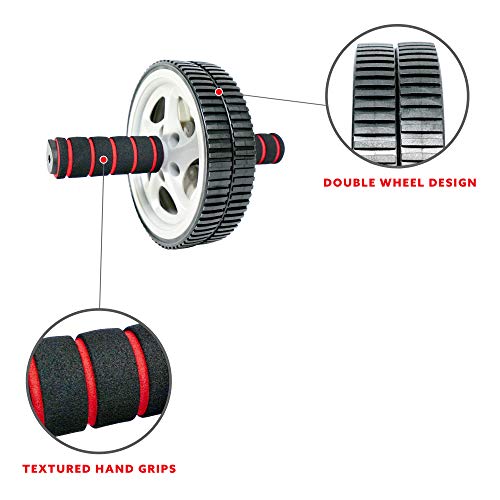 Sunny Health & Fitness Ab Roller Wheel for Abdominal Exercise Core Trainer Wheel Roller - NO. 003, Black