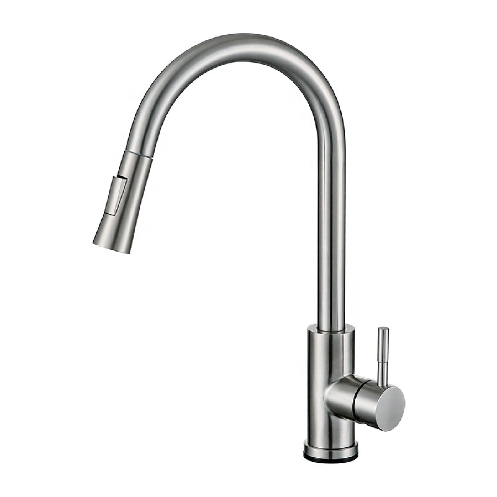 Touchless Kitchen Faucet, Single Handle Motion Sensor Kitchen Sink Faucet with Pull Down Sprayer, Brushed Stainless Steel 3 Way Faucet for Kitchen Sink