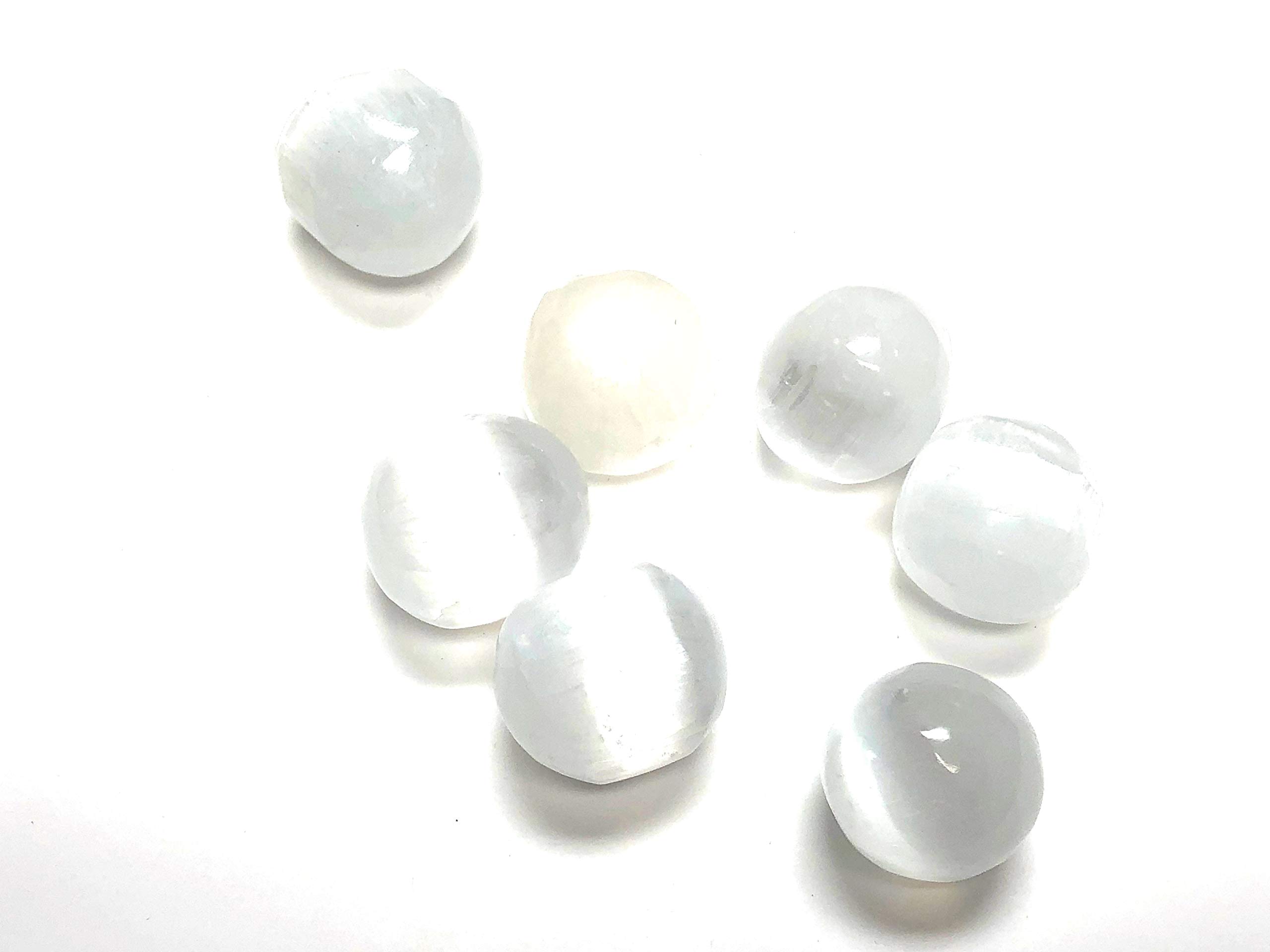 Zentron Crystal Collection Tumbled Selenite Pieces - 1" Stones in Velvet Bag 1 pc