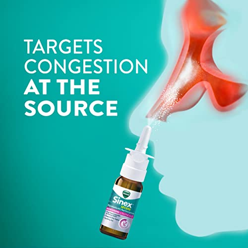 Vicks Sinex Severe Nasal Spray with Moisturizing Ultra Fine Mist, Decongestant for Stuffy Nose Relief from Cold, Allergy, Sinus Pressure - 265 Sprays