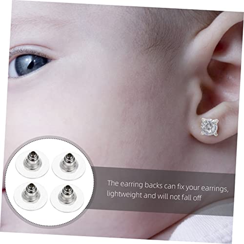 VILLCASE 400 Pcs Stud Plugs Rubber Earring Stoppers Earring Backs for Droopy Ears Disc Earring Backs Iron Earring Backs Stud Earring Back Earring Backs Rubber Backrest Plastic