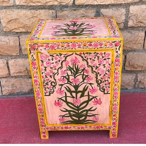 Wooden Beautiful Painted Nightstand Table, Handicraft Bedside Table/Lamp Table/Side Table/Storage Table
