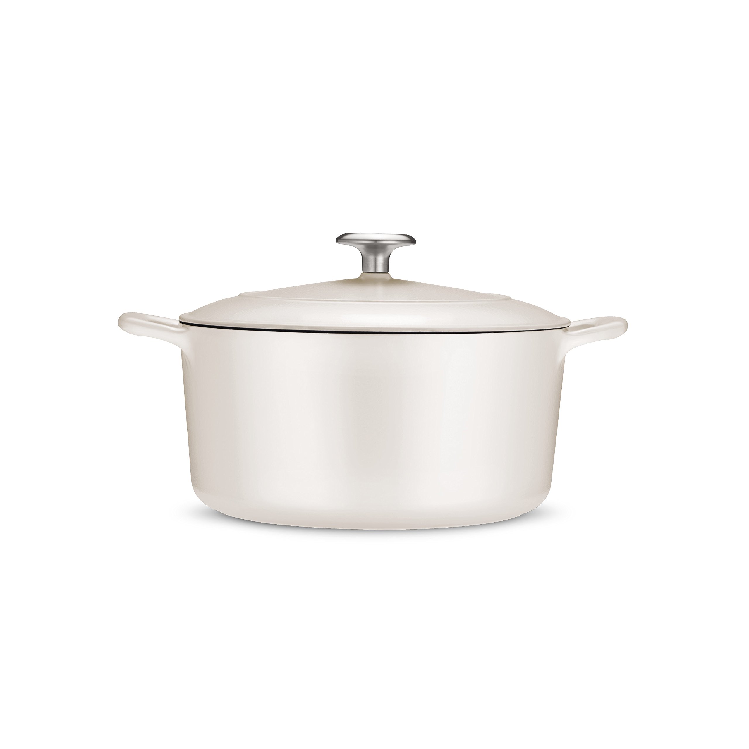 Tramontina Covered Round Dutch Oven, Enameled Cast Iron 5.5-Quart Matte White, 80131/035DS