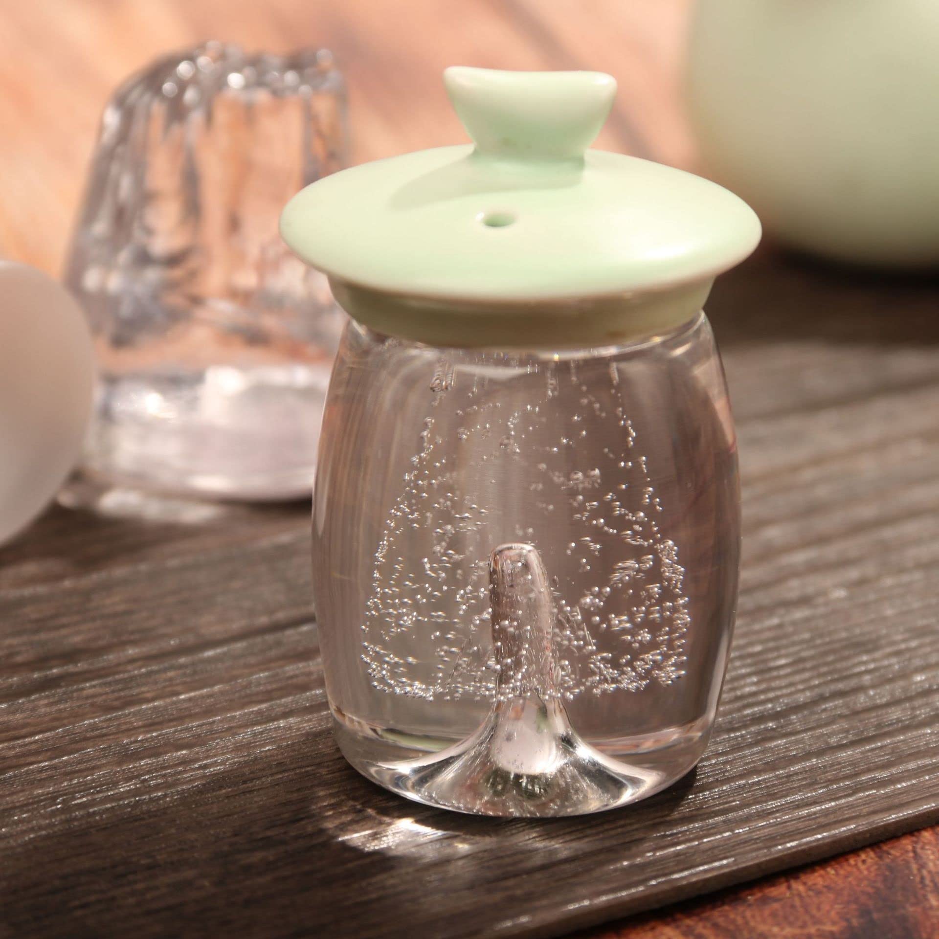 WFHTU Incense Burner Mini Artificial Crystal Glass Foam Incense Sticks Holder Teapot Lid Holder