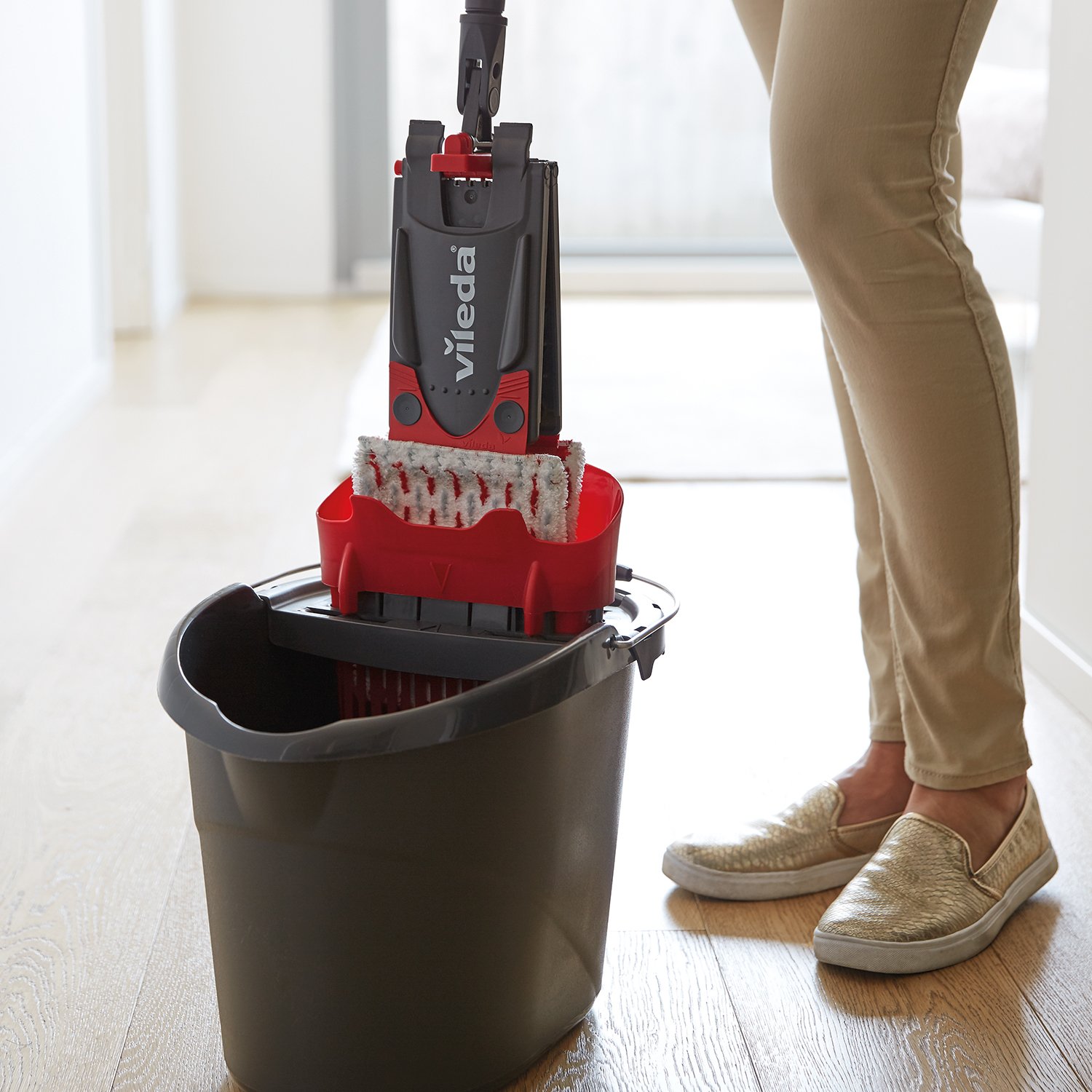 Vileda UltraMax Mop, 7 x 14 x 105 cm, Red/White