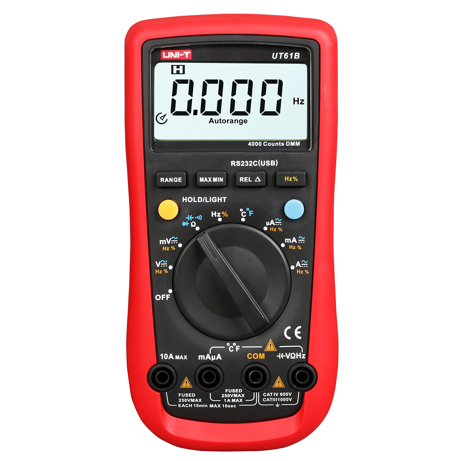 UNI-T UT61B Modern Digital Multimeter Auto Range Backlight,True RMS,Temperature Tester