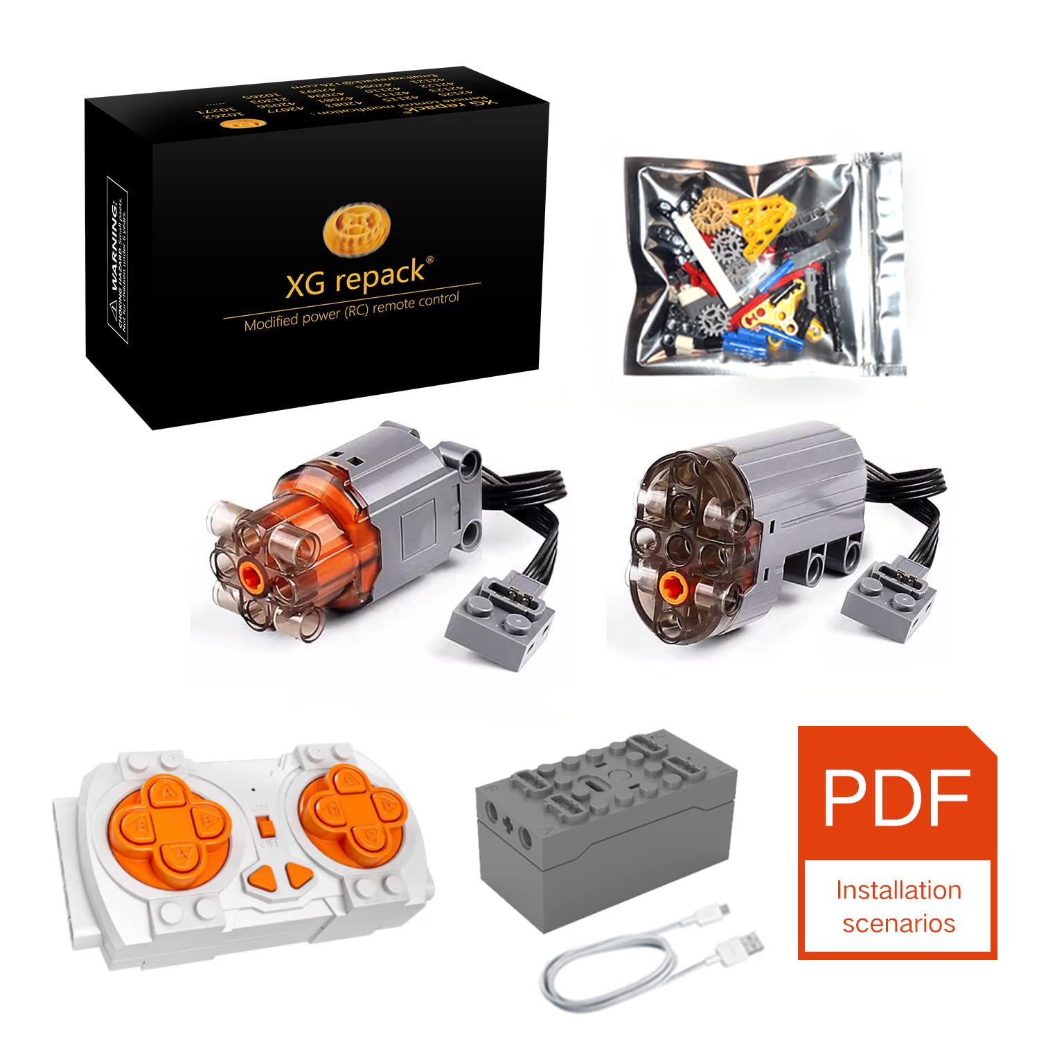 XGREPACK Remote Control Motor Kit for Lego Technic Ford F-150 Raptor 42126 Building Kit Motor Set (Playset not Included, only Power Motor System) (RC Motor)