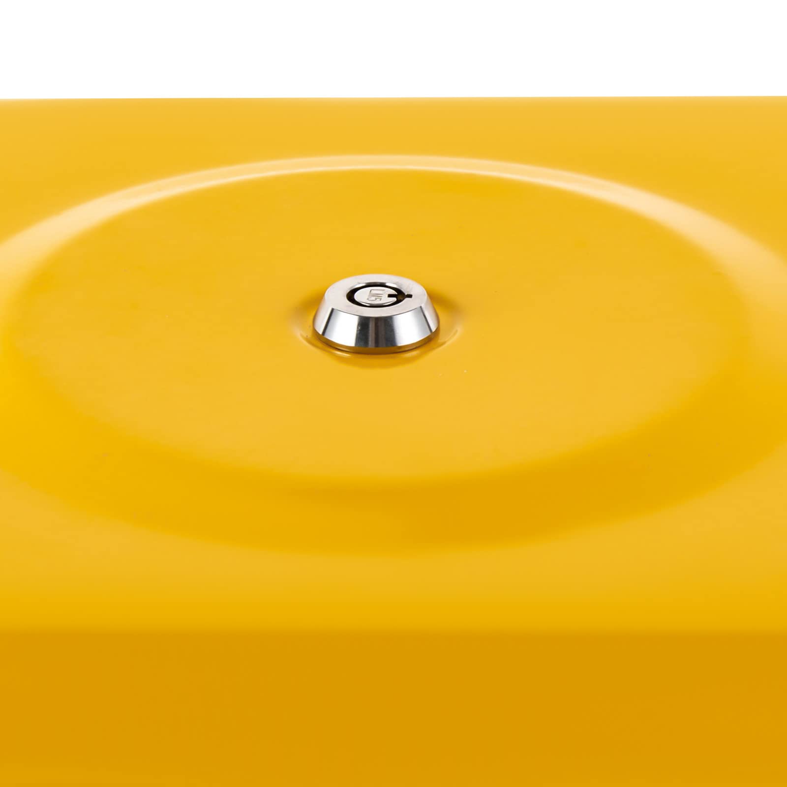 Yellow Vending Machine with Lock, Candy Gumball Machine, Large exit with Baffle, Suitable for 1.77-1.97 inches of Capsule, for Retail Stores, Game Stores, Park