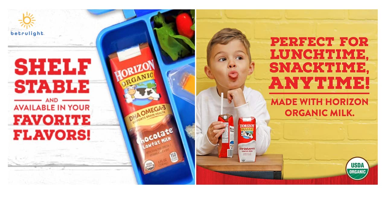 Whole Milk boxes Organic Shelf-Stable Milk Whole, Horizon Whole Milk Single Serve, 8.0 Fl OZ Bundled with a BETRULIGHT Fridge Magnet β 6 Pack