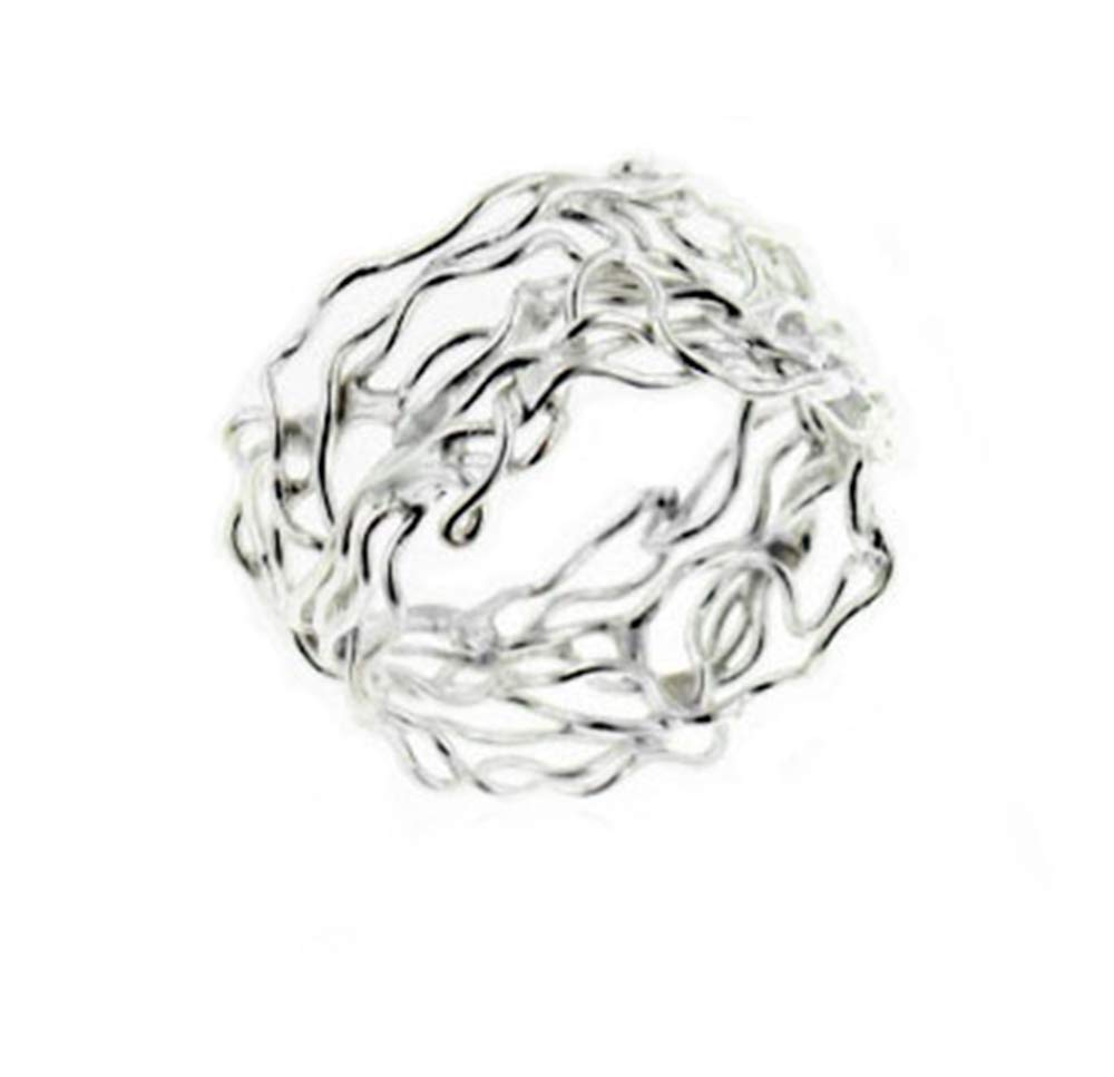 Unique Filigree Wirework Wide Band Sterling Silver Ring Size 7(Sizes 5,6,7,8,9,10,11,12,13)