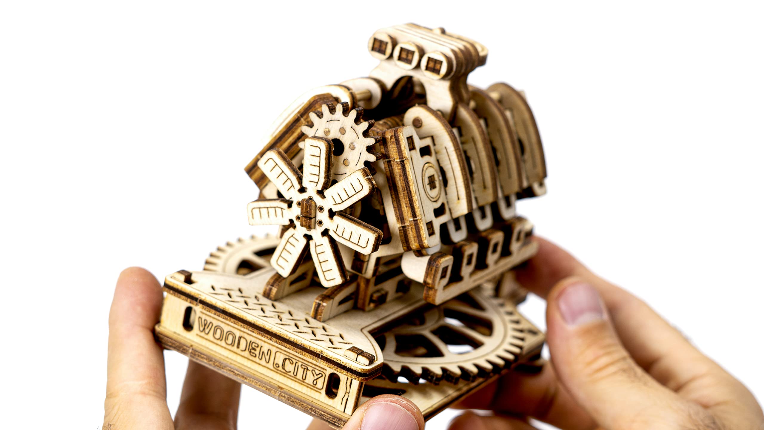 WOODEN.CITY Wood Engine Model Kit 3D Puzzle - 3D Wooden Puzzle Model Engine Kit for Adults - V8 Engine Model Kit That Works 3D Wooden Puzzles for Adults - Model Engine Working 3D Wood Puzzles Adult
