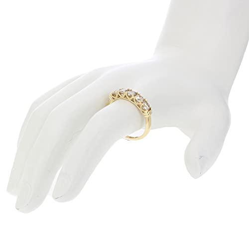 VIR JEWELS 1 cttw 5 Stone Champagne Diamond Wedding Engagement Ring 14K Yellow Gold Round Size 7.5