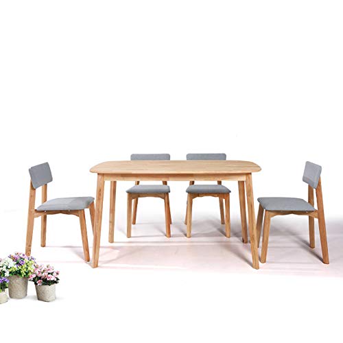 WoodShine Mid Century Modern Real Solid Wood Dining Table, Working Desk,47 Inch,Naturalā¦