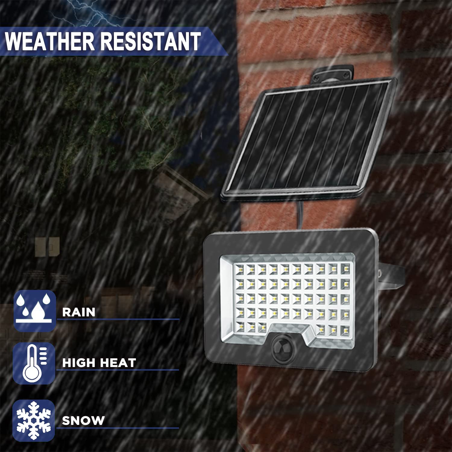 Westinghouse 1000 Lumens LED Motion Sensor Solar Lights Outdoor Bright Porch Lighting, Wall Mount Flood Light, Weather Resistant Security Light for Shed, Front Door, Patios, Garages
