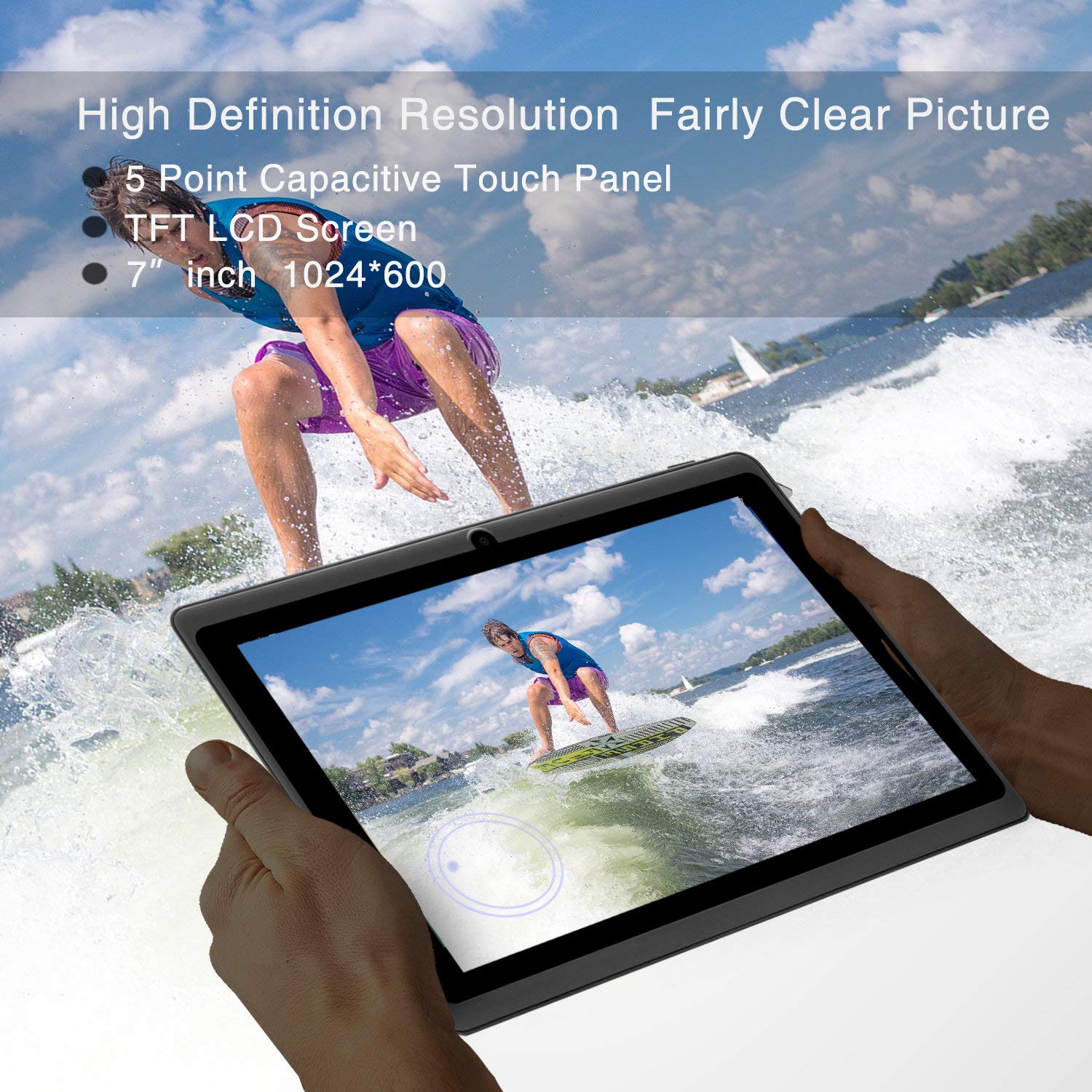ZONKO 7 inch Tablet Android 10.0 Quad Core 1024x600 Dual Camera Wi-Fi Bluetooth 16GB Play Store Netflix Skype 3D Game Supported GMS Certified (Black)