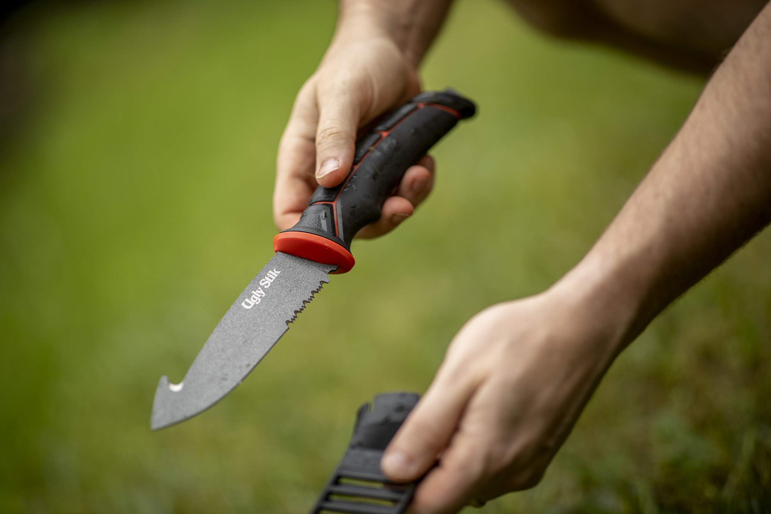 Ugly Stik Tools Gut Hook Bait Fishing Knife, Black