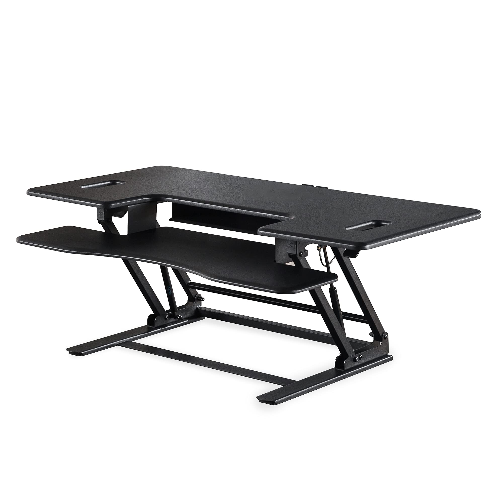 ZINUS Betsy 48 Inch Standing Desk with Adjustable Height / Desktop Workstation / Dual Monitor Desk Converter / No Assembly, Black