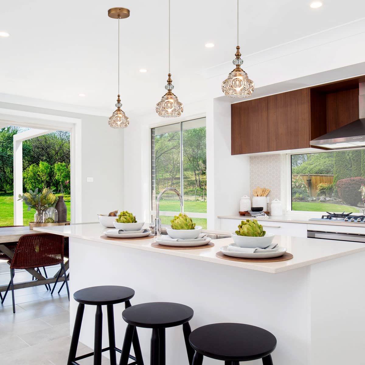XIEDUN Modern Pendant Light Fixtures Brass Kitchen Island Pendant Light with Unique Design, Perfect for Living Room Bedroom Kitchen Island