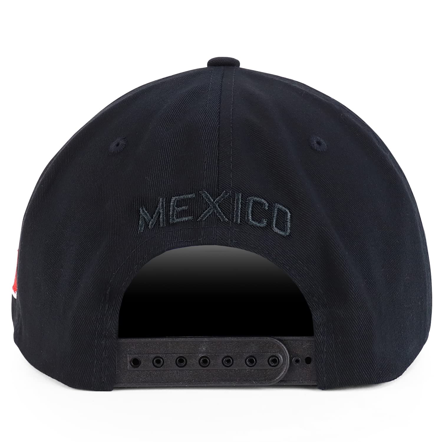 Trendy Apparel Shop Hecho En Mexico Eagle 3D Embroidered Flat Bill Snapback Cap - Black Black