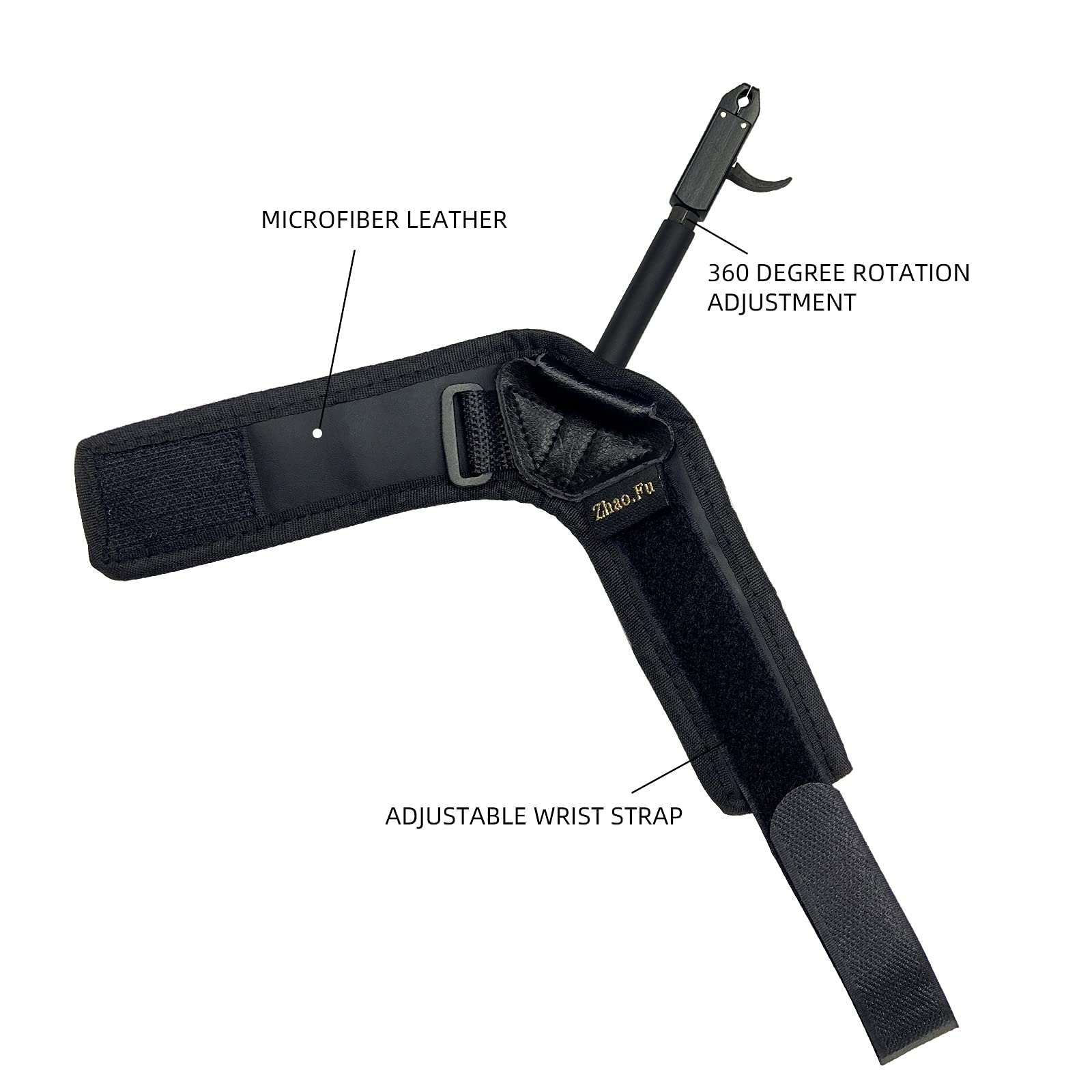 Zhao.Fu Archery Compound Bow Release Aid Trigger Left Right Hand Adjustable Wrist Strap Pack of 1