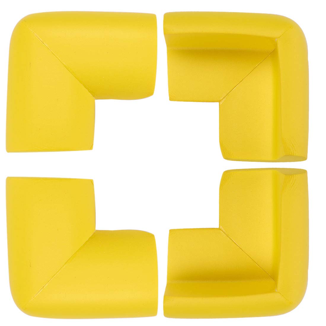 uxcell 4 Pack Foam Furniture Tables Desk Edge Cover Pad Protector Corner Cushions Bumper Guard Yellow