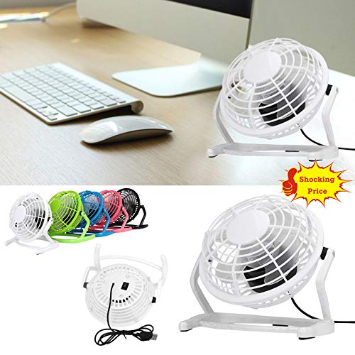 Wffo Notebook Laptop Computer Portable Super Mute PC USB Cooler Desk Mini Fan New (White)