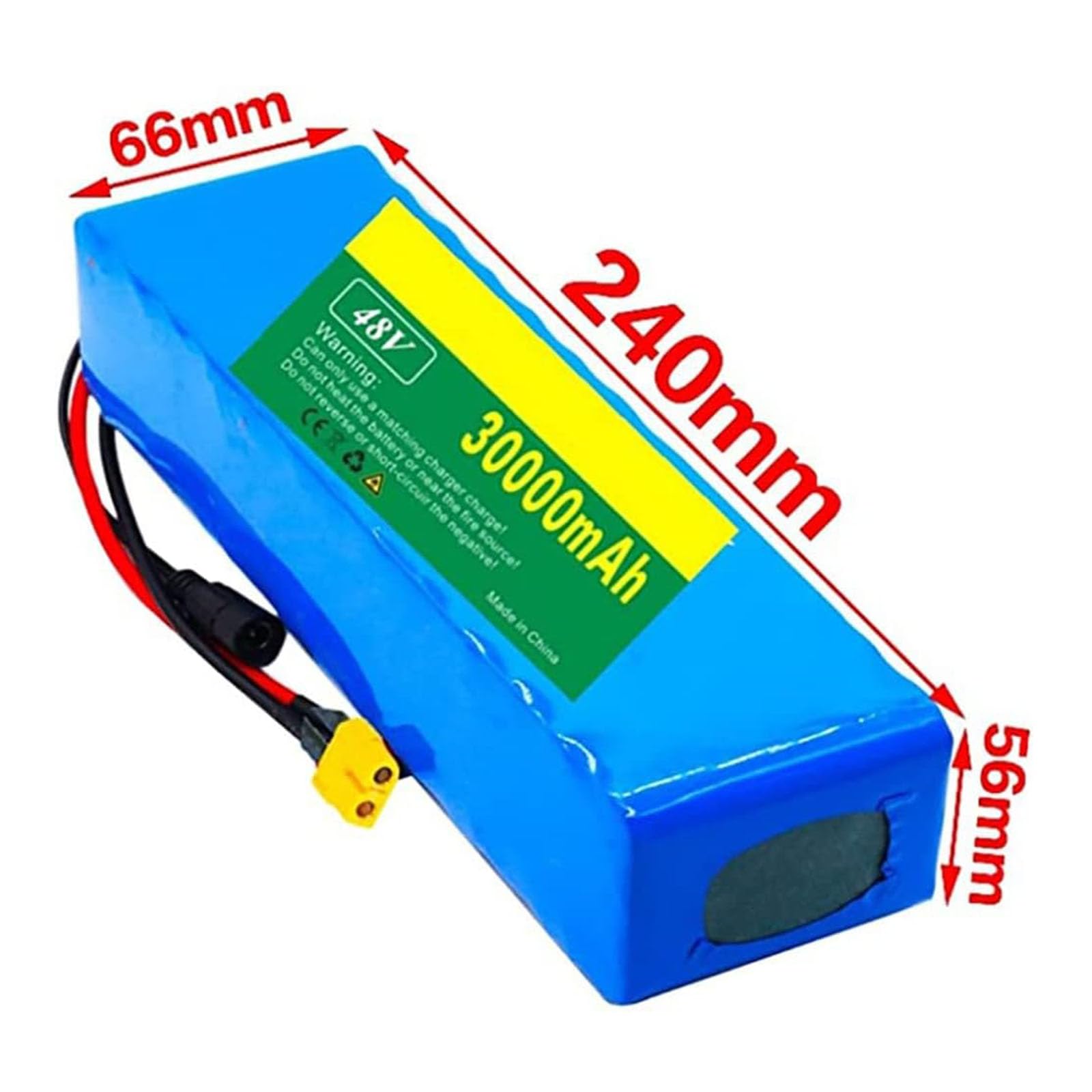 ZGFF 48V 30Ah Lithium-Ion Electric Bike Battery, for Go Kart/E-Scooter/Mountain Bicycle, 13S3P Combination with 54.6V 2A Charger + BMS Protection,T