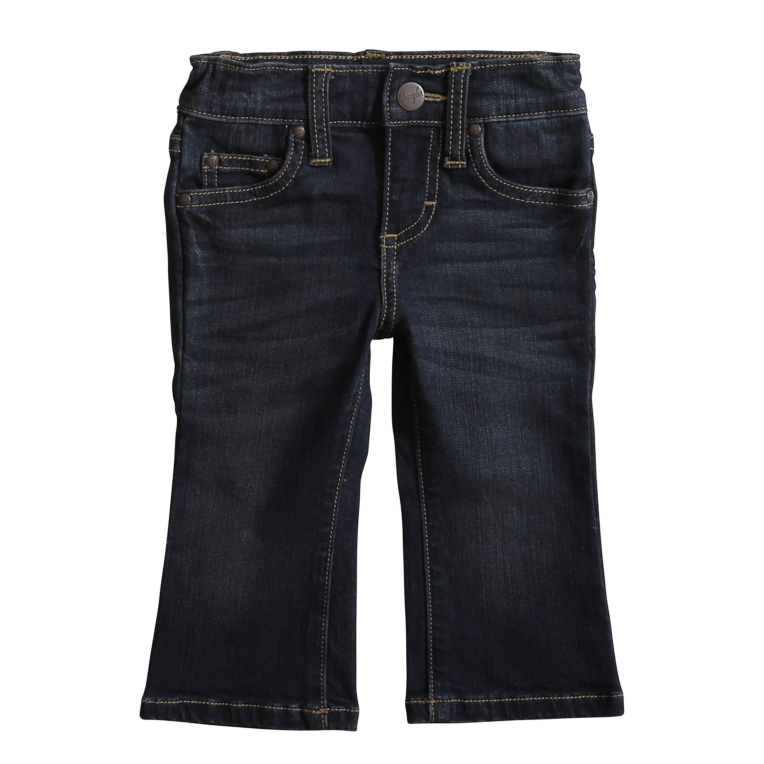 Wrangler Baby Boys' Five Pocket Boot Cut Jean, Dark Blue, 0-3 Months