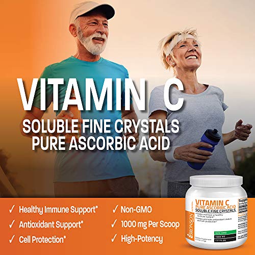 Vitamin C Powder Pure Ascorbic Acid Soluble Fine Non GMO Crystals β Promotes Healthy Immune System and Cell Protection β Powerful Antioxidant - 1 Kilogram (2.2 Lbs)